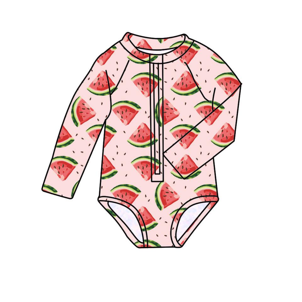Watermelon - One Piece Long Sleeve Bathing Suit PRE-ORDER | Elie’s Bows